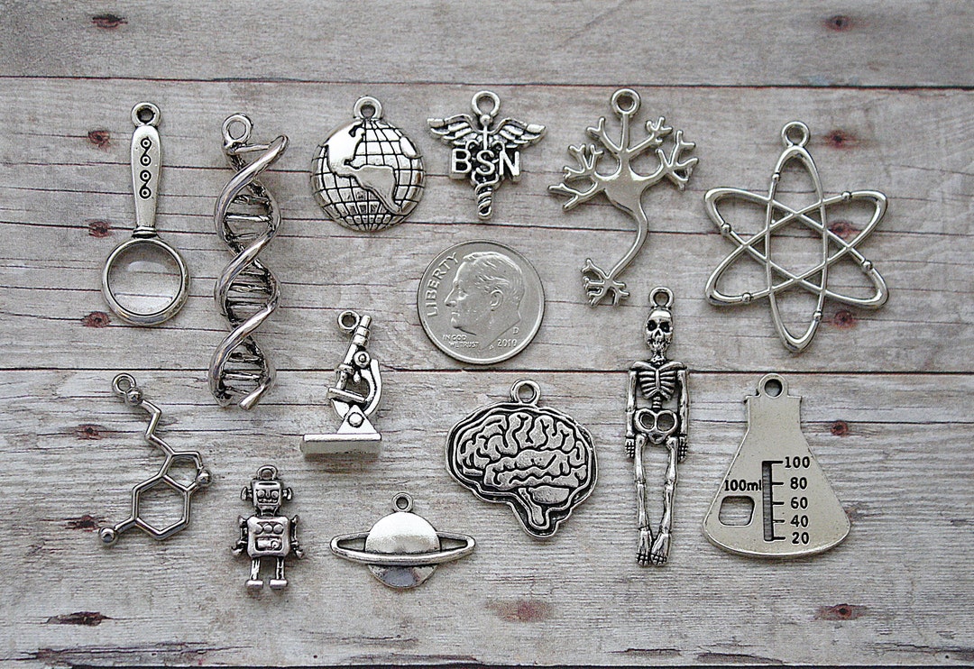 13pc or 5pc Scientist / Science Charm Set Lot Collection /jewelry ...
