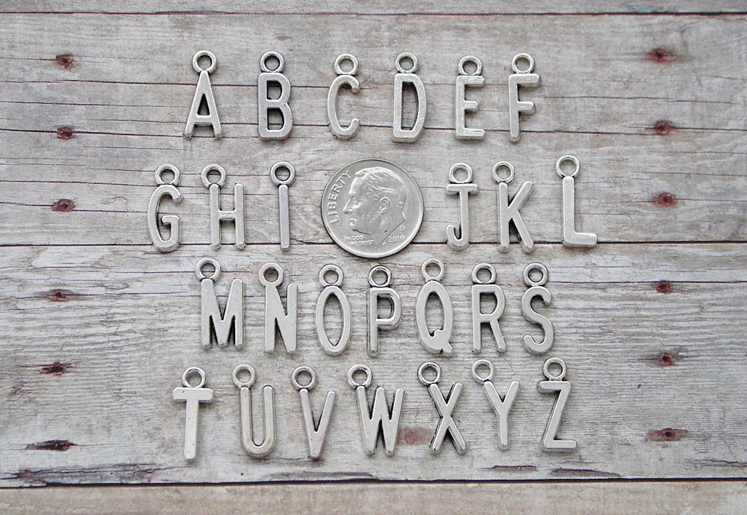 Complete 26pc Alphabet Charm Set Lot Collection OR Choose Any 10pcs of ...