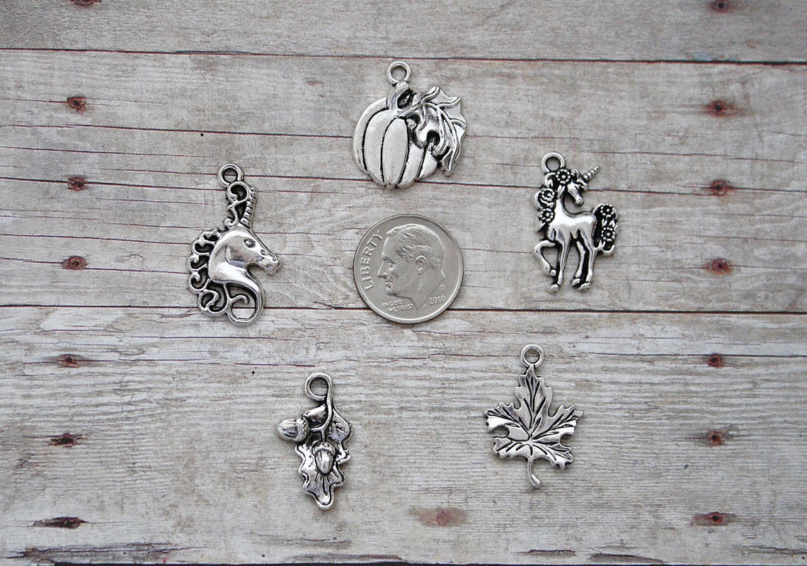 10pc or 5pc Fall Unicorn Charm Set Lot Collection / Jewelry ...