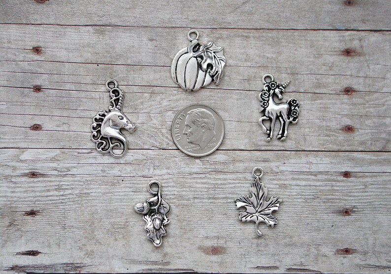 10pc or 5pc Fall Unicorn Charm Set Lot Collection / Jewelry - Etsy
