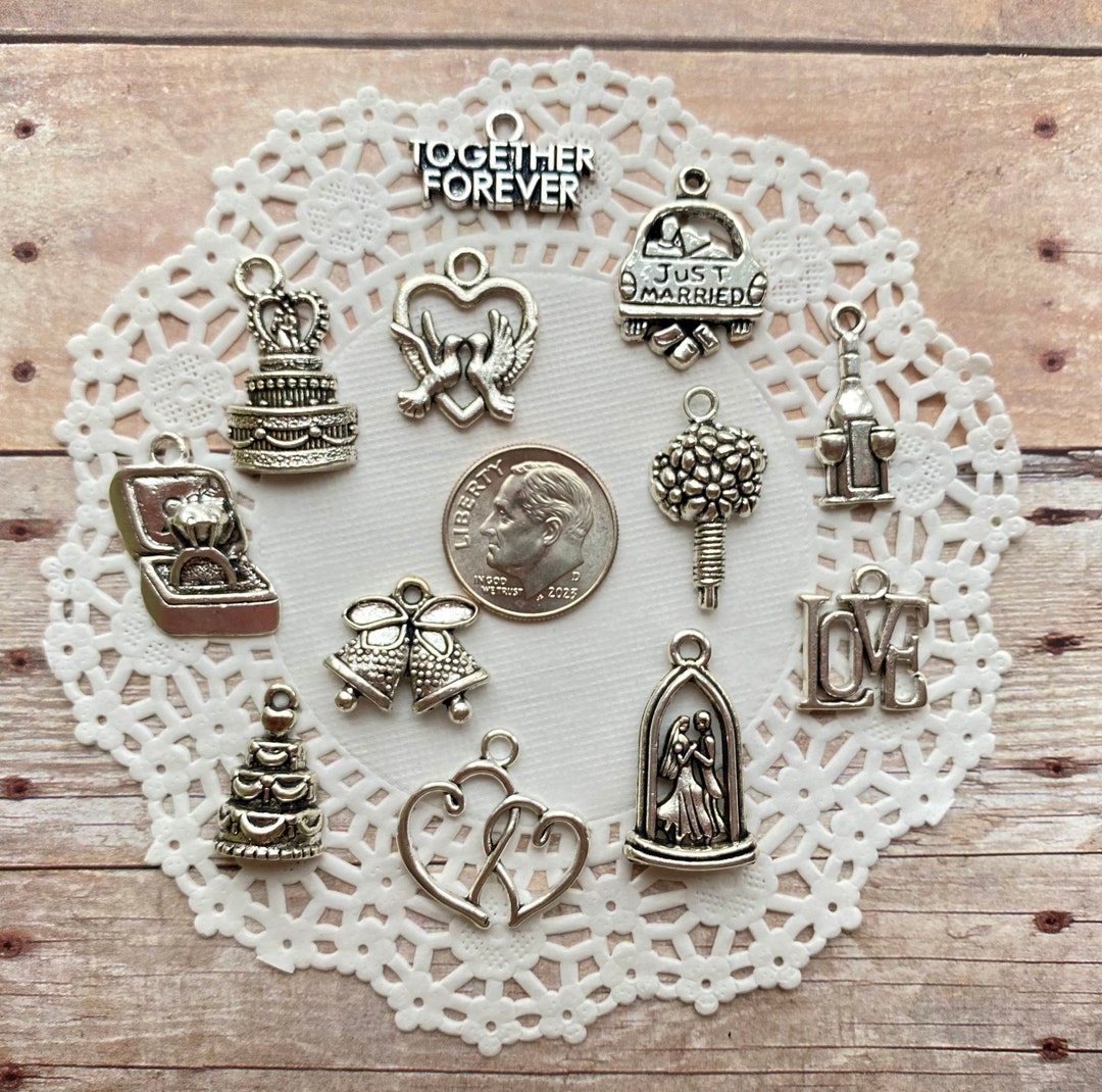 12pc or 5pc Wedding Charm Set Lot Collection / Jewelry, Scrapbooking ...