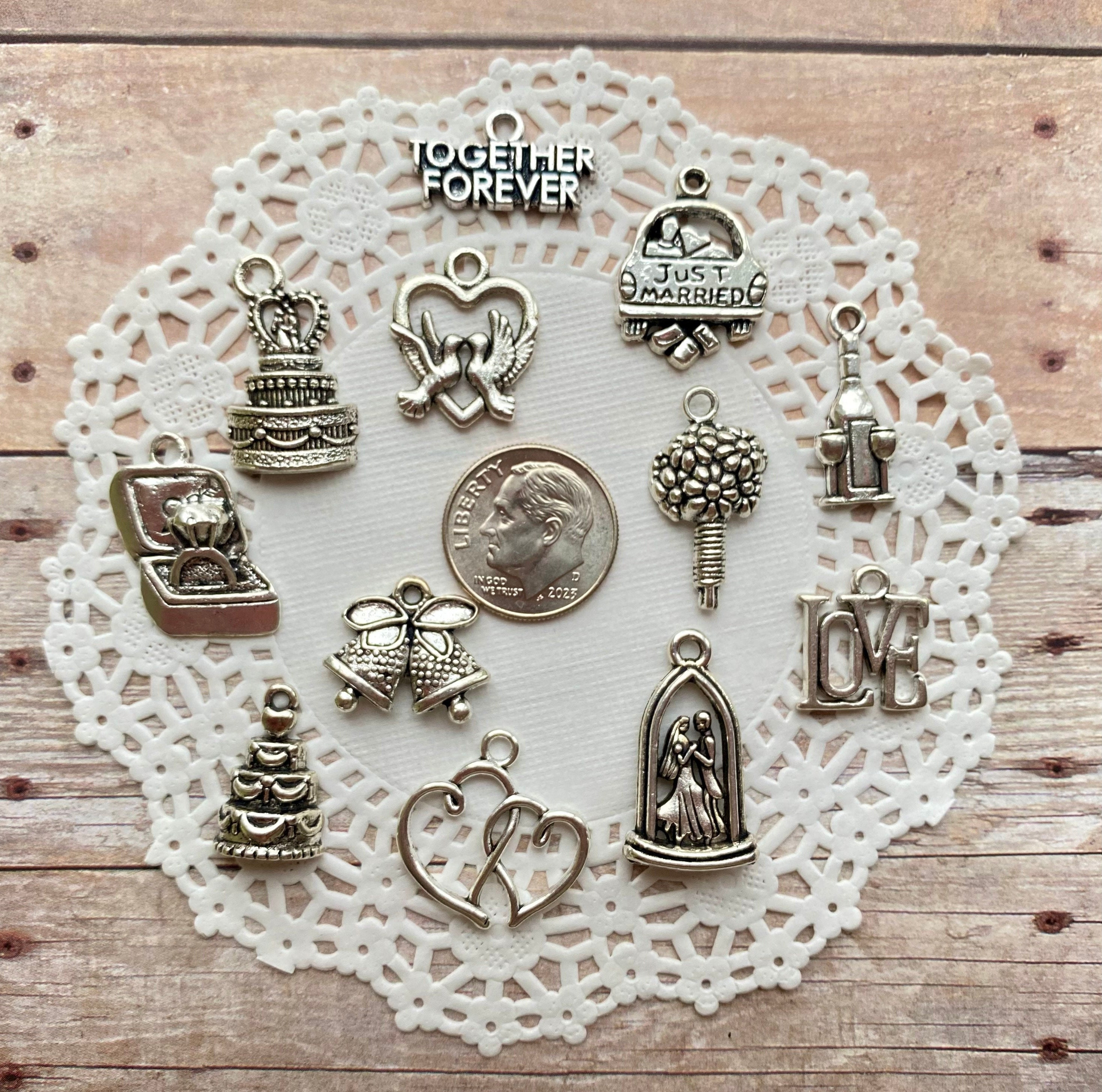12pc or 5pc Wedding Charm Set Lot Collection / Choose Charms, Split ...