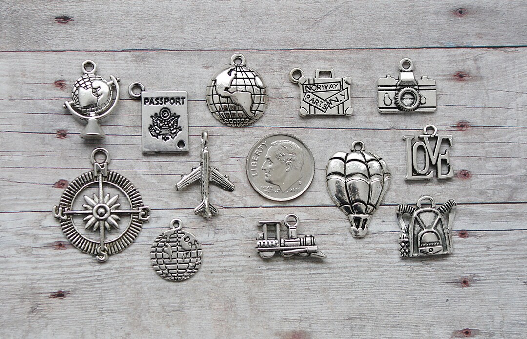 12pc or 5pc Travel Charm Set Lot Collection / Choose Charms, Split ...