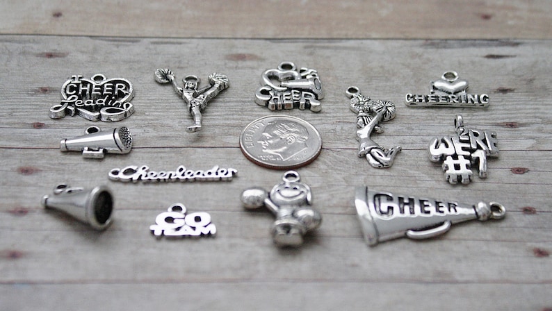 12pc or 5pc Cheerleader Charm Set Lot Collection / Jewelry ...