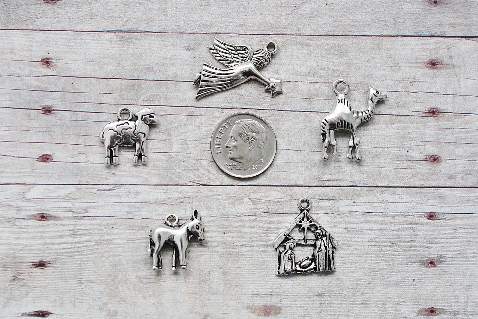 14pc or 5pc Nativity / Christmas Charm Set Lot Collection /jewelry ...