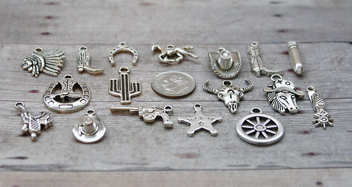 17pc or 5pc Wild West Charm Set Lot Collection / Jewelry | Etsy