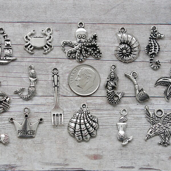 Silver Mermaid Charm - Etsy