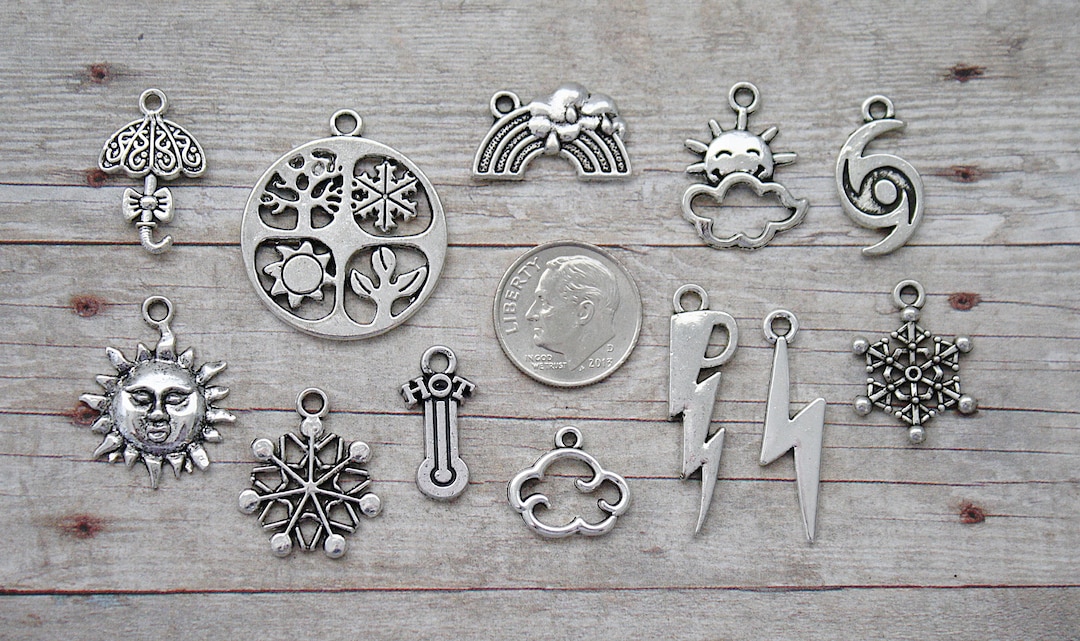12pc or 5pc Weather Charm Set Lot Collection / Jewelry, Crafts ...