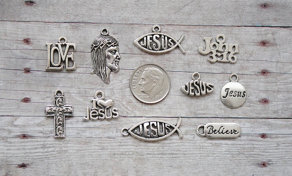 10pc or 5pc Jesus/Religious Charm Set Lot Collection / | Etsy