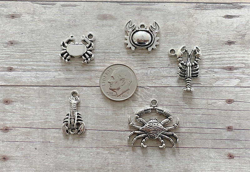 13pc or 5pc Crabs and Lobsters Charm Set Lot Collection / Jewelry ...