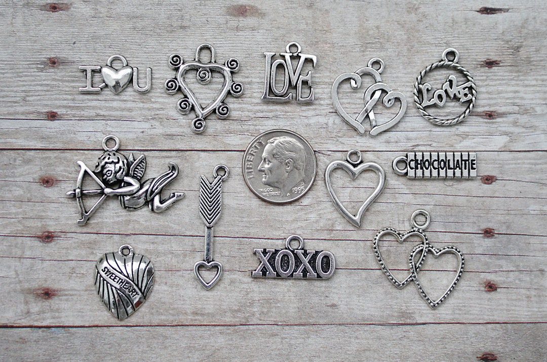 12pc or 5pc Valentine's Day Charm Set Lot Collection / Choose Charms ...