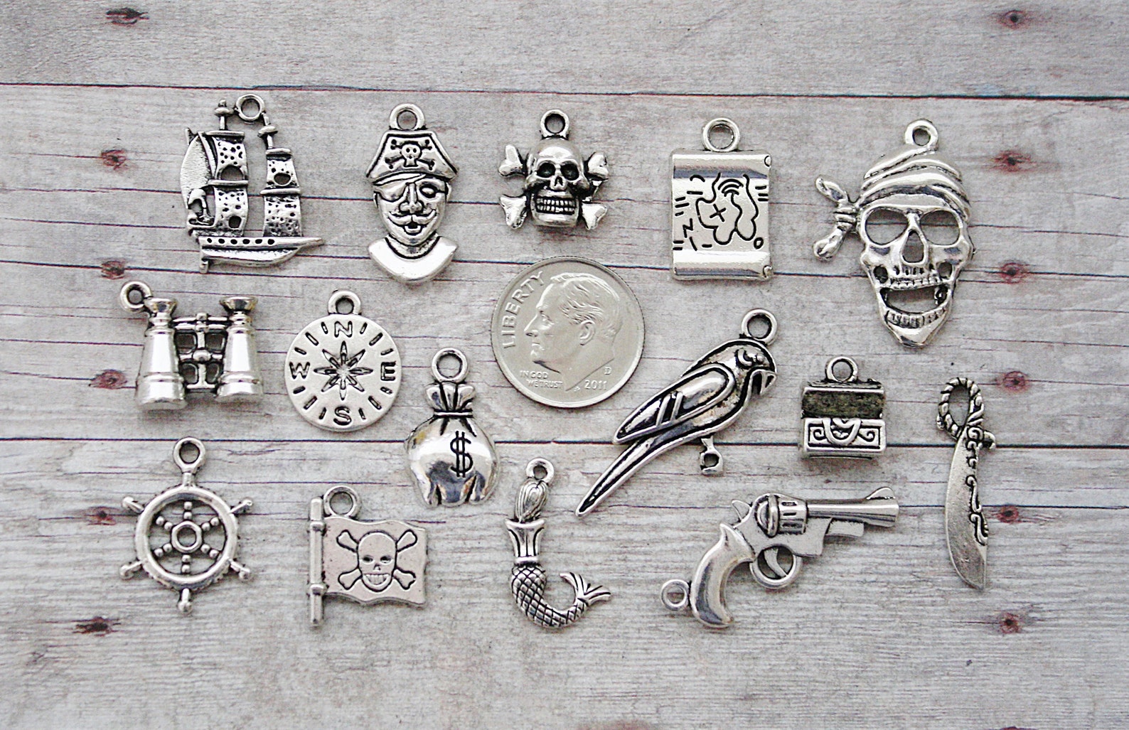 15pc or 5pc Pirate Charm Set Lot Collection / Jewelry | Etsy