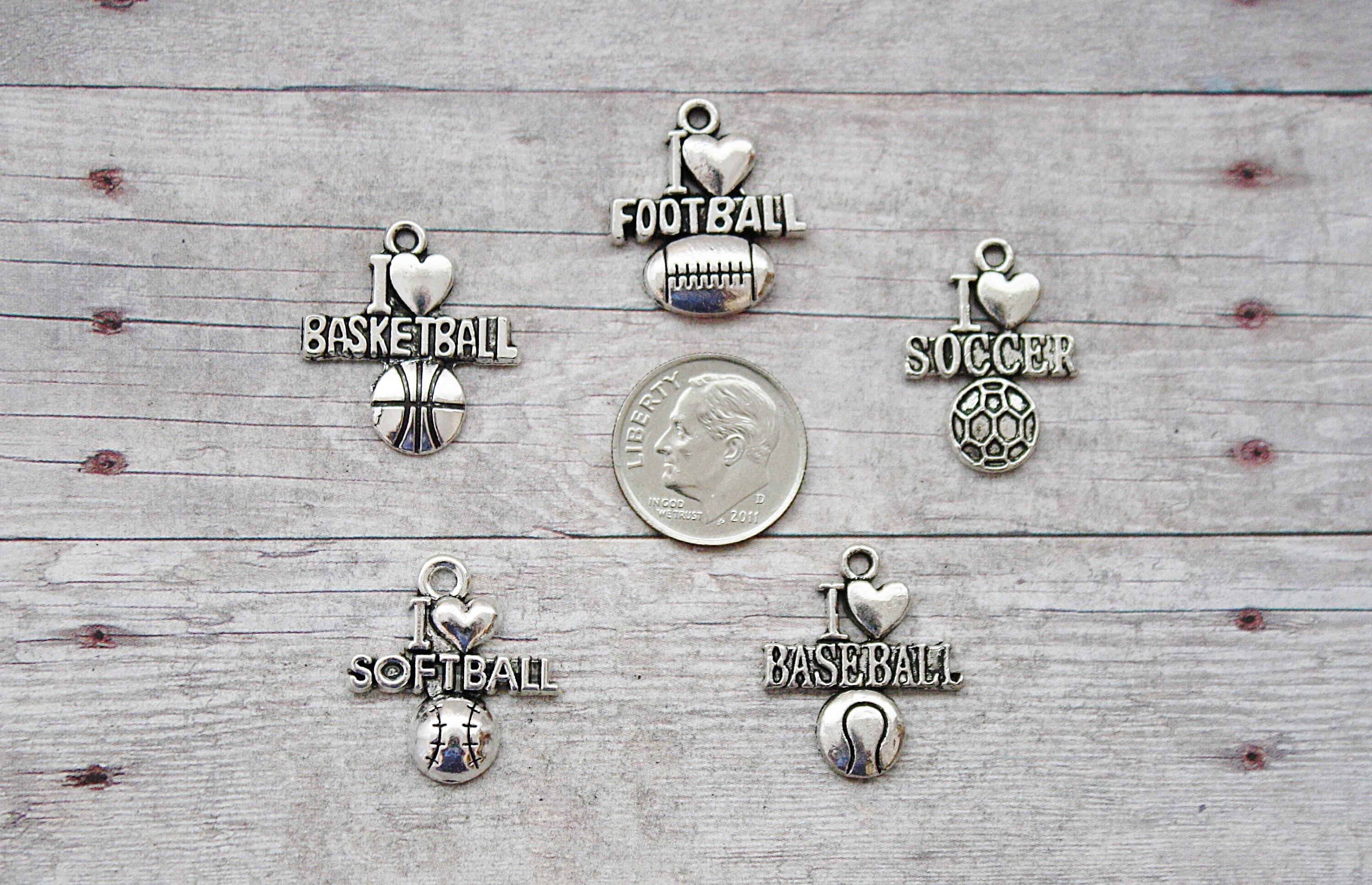 11pc or 5pc I Love Sports Charm Set Lot Collection / Jewelry - Etsy