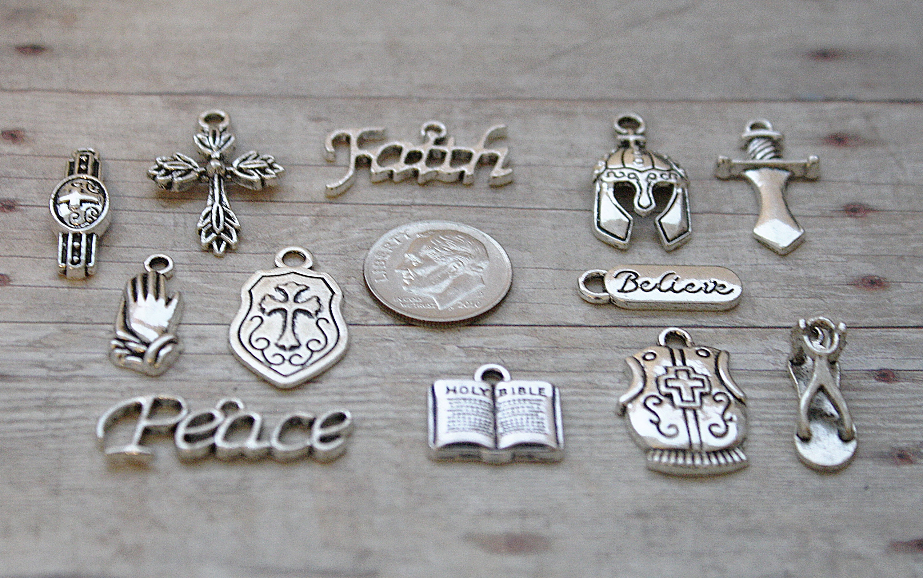 12pc or 5pc Armor of God Charm Set Lot Collection / | Etsy