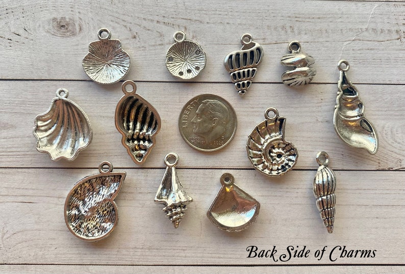 12pc or 5pc Seashells / Shells Charm Set Lot Collection / Choose Charms ...