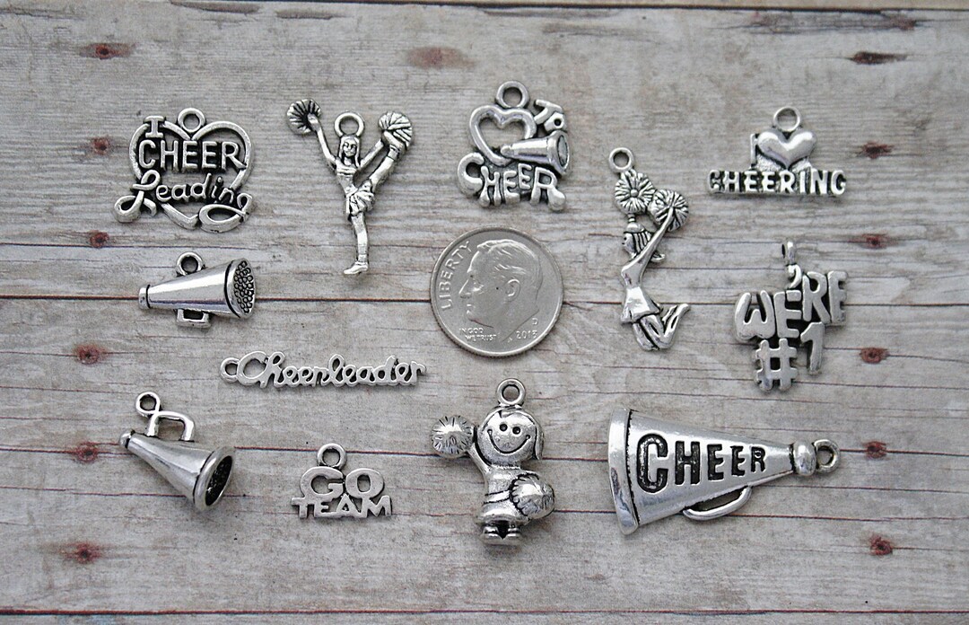 12pc or 5pc Cheerleader Charm Set Lot Collection / Choose Charms, Split ...