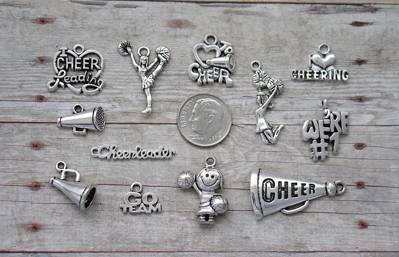 12pc or 5pc Cheerleader Charm Set Lot Collection / Jewelry ...
