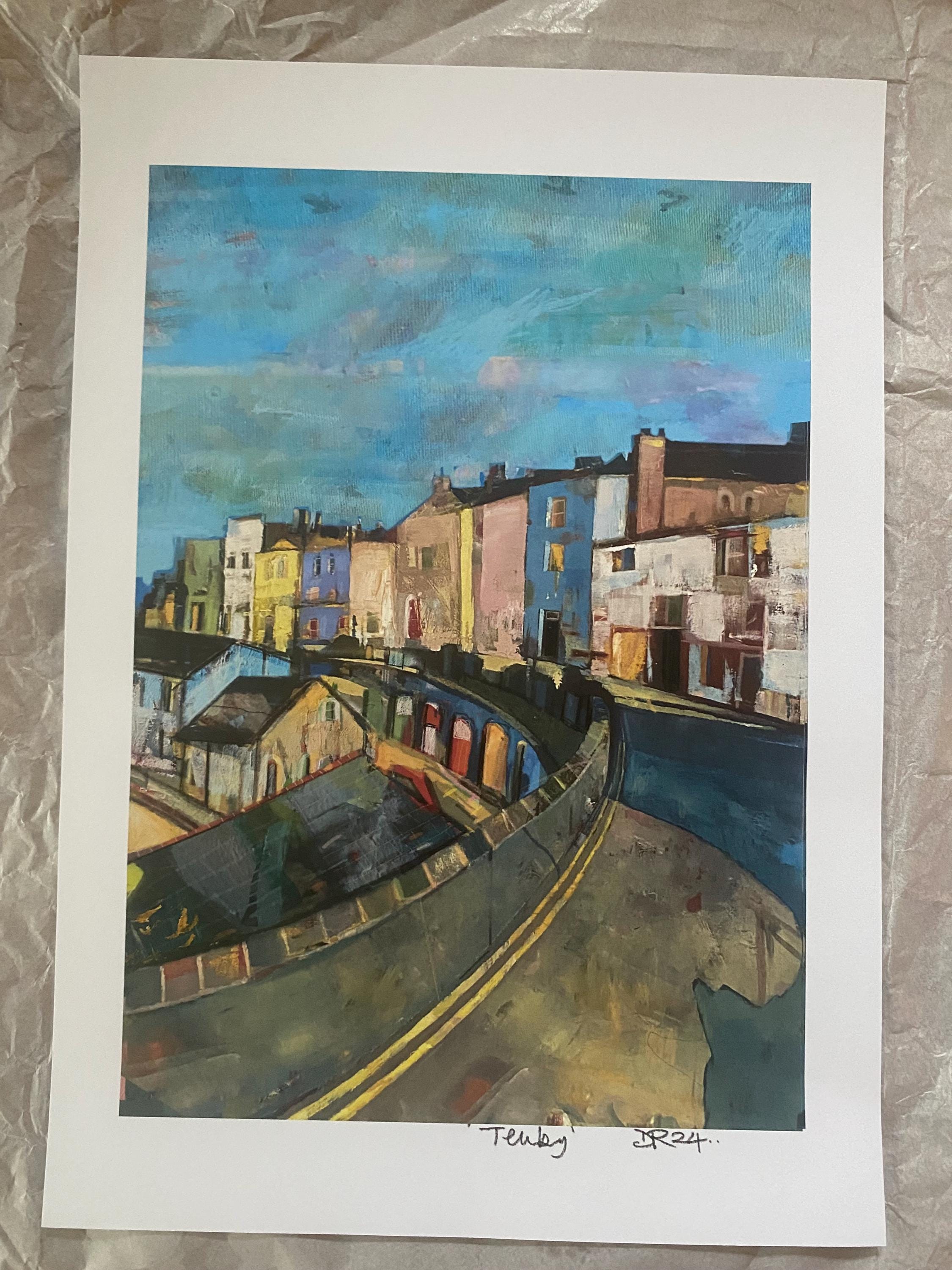 Stunning Tenby Harbour Poster | Original Art Print by Dan Roberson ...