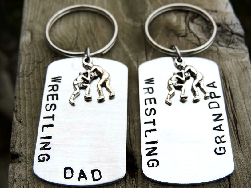Wrestling Keychain, Unique Wrestling Charm Gift, Personalized Key ...