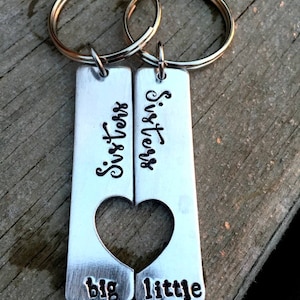 Sister Keychain for 2 Big Sister Little Sister Gifts Sister | Etsy