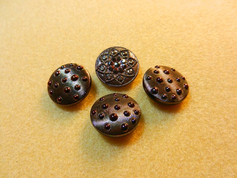 SALE Group of 4 Vintage Czech Buttons Made With Opaque Black - Etsy