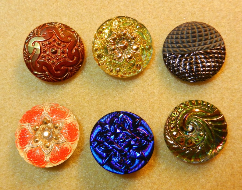 SALE Bohemian 27MM or 1.06 Round Domed Glass Buttons | Etsy