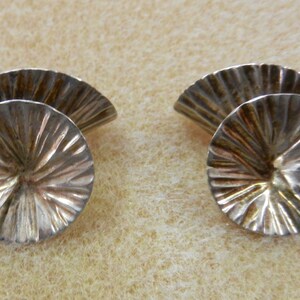 Vintage Hand Made Sterling Silver Spiraling Fan Earrings With Studs for ...