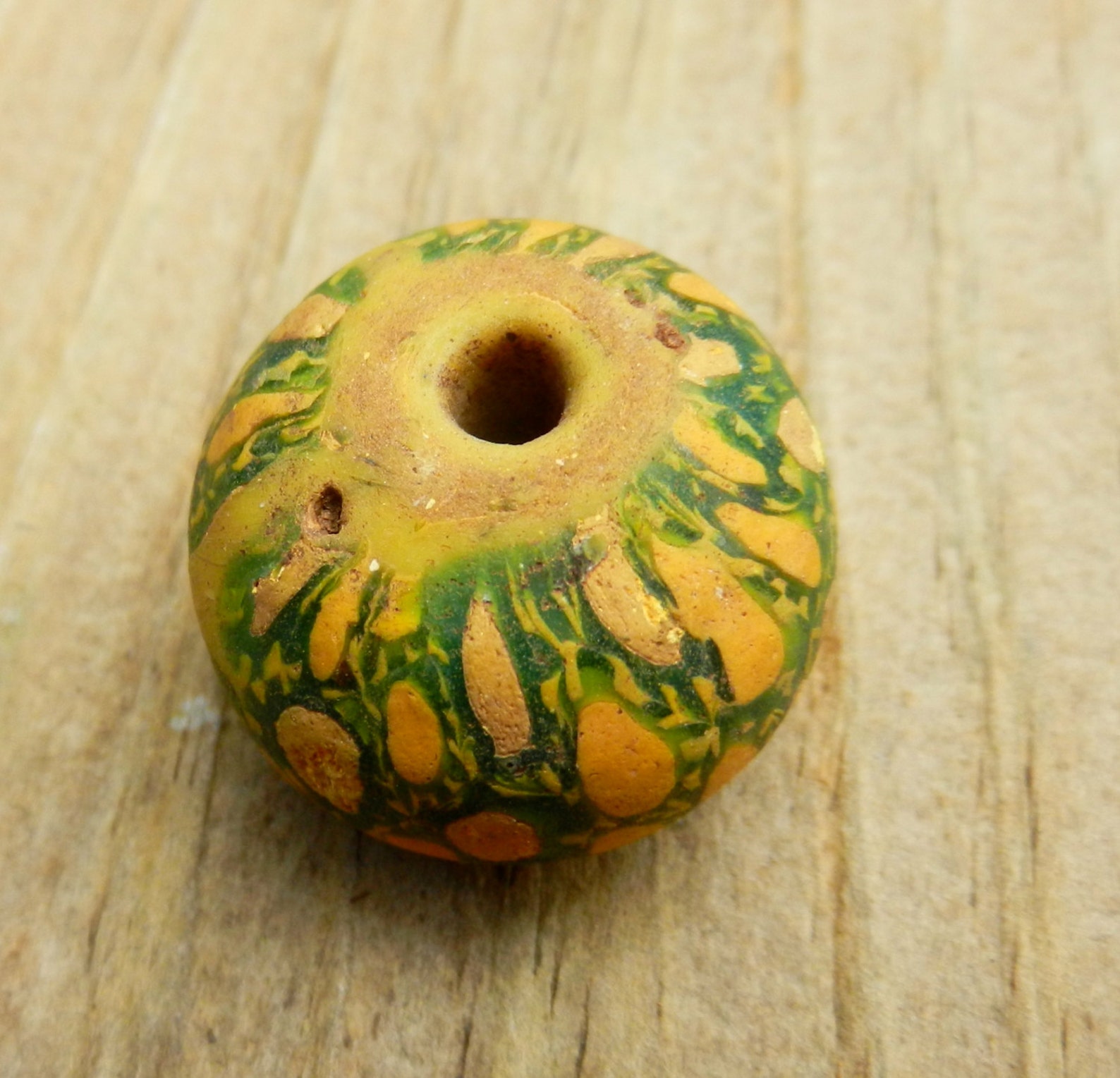 Ancient Hand Made Yellow and Green Mosaic Manik Manik Jatim | Etsy