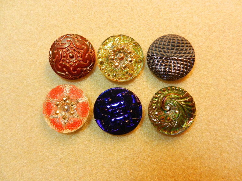 SALE Bohemian 27MM or 1.06 Round Domed Glass Buttons | Etsy