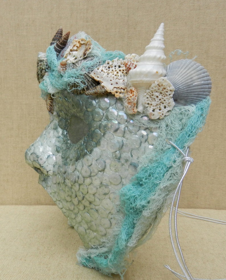 OOAK Mermaid Masquerade Mask: Seashell, Sequin, and Seaweed - Etsy