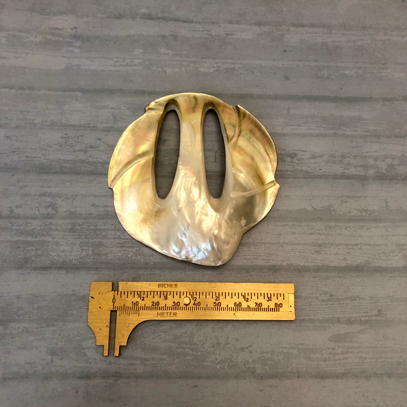 Vintage, Hand Cut, Iridescent, Mother of Pearl, Shell Buckle, Pendant ...