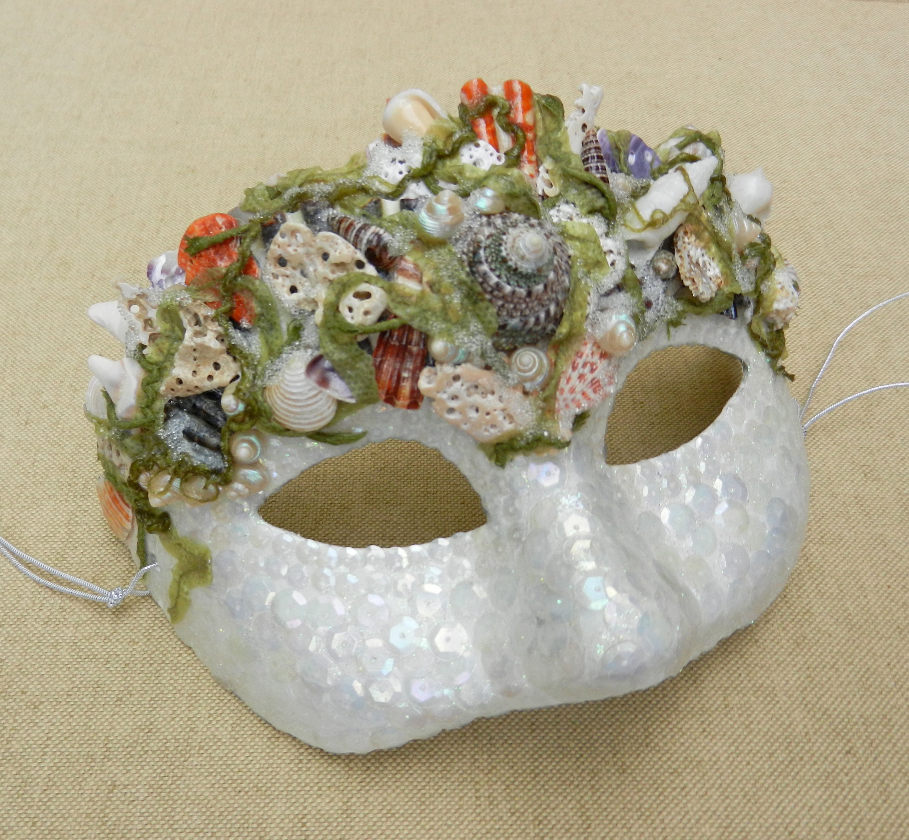 OOAK Mermaid Masquerade Mask: Sea Star Shells, Sequins, Seaweed - Etsy