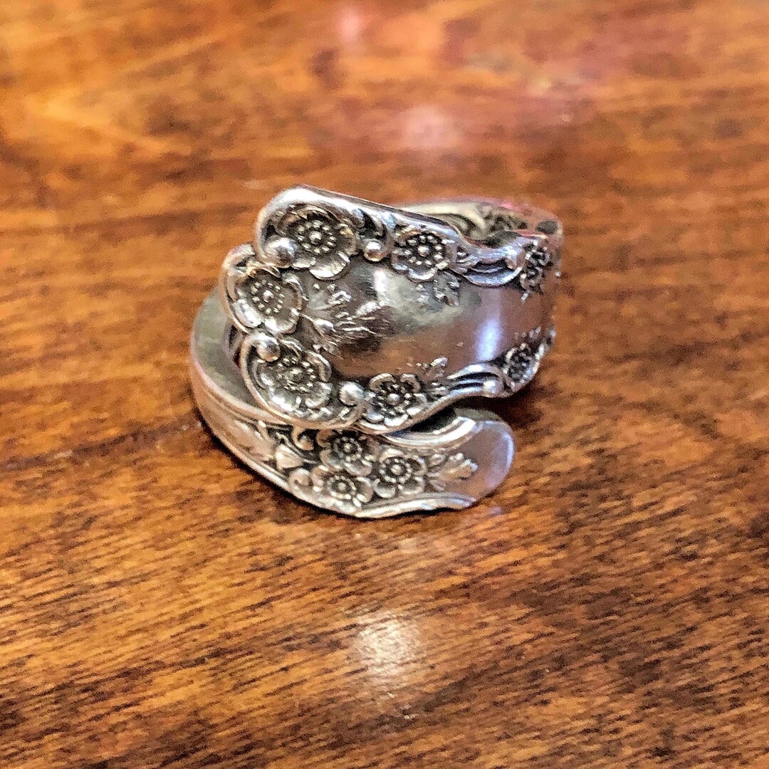 Antique Sterling Silver Gorham 1899 Buttercup Pattern Unisex Spoon Ring ...