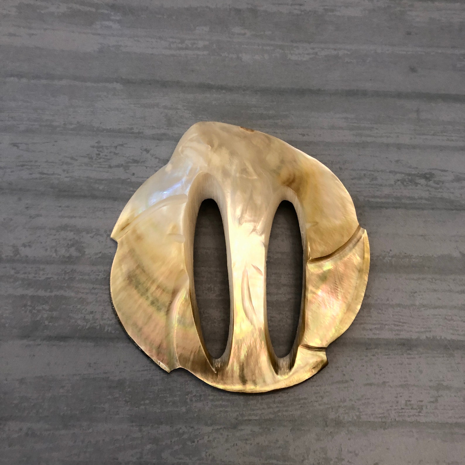 Vintage, Hand Cut, Iridescent, Mother of Pearl, Shell Buckle, Pendant ...