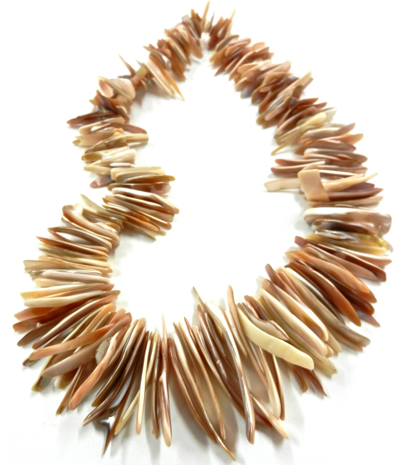 Graduated Shell Slices Strand in Iridescent Pinks Cream | Etsy