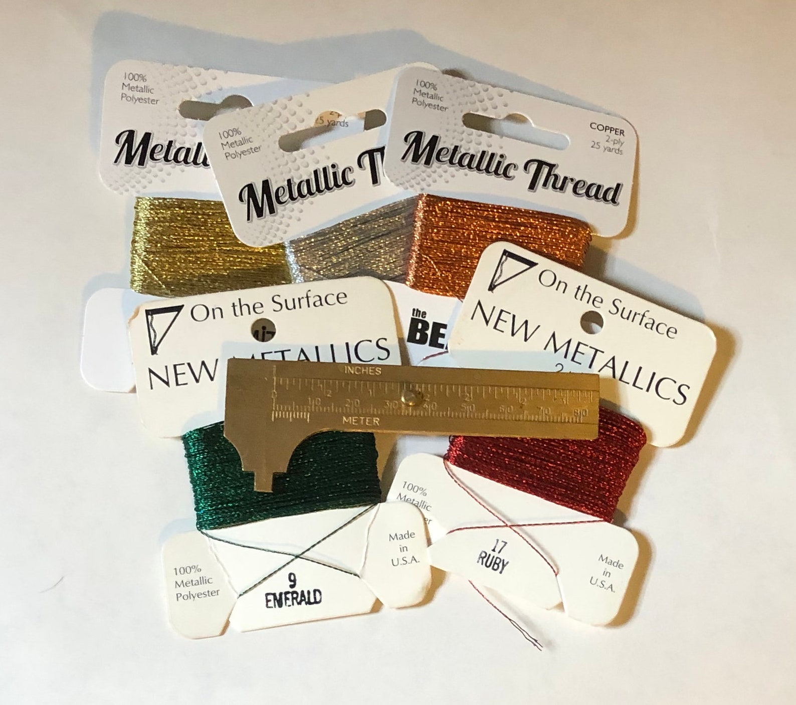 2 Ply Metallic Thread With A Polyester Core 25 Yard Cards for - Etsy