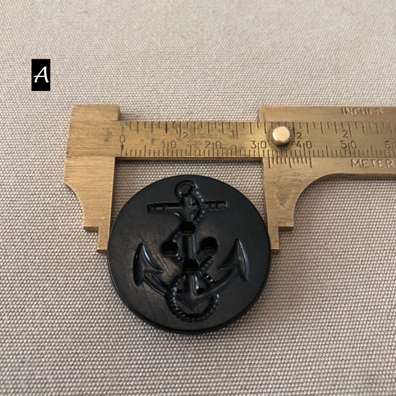 Vintage Black Plastic Navy Buttons in 3 Styles With Recessed - Etsy