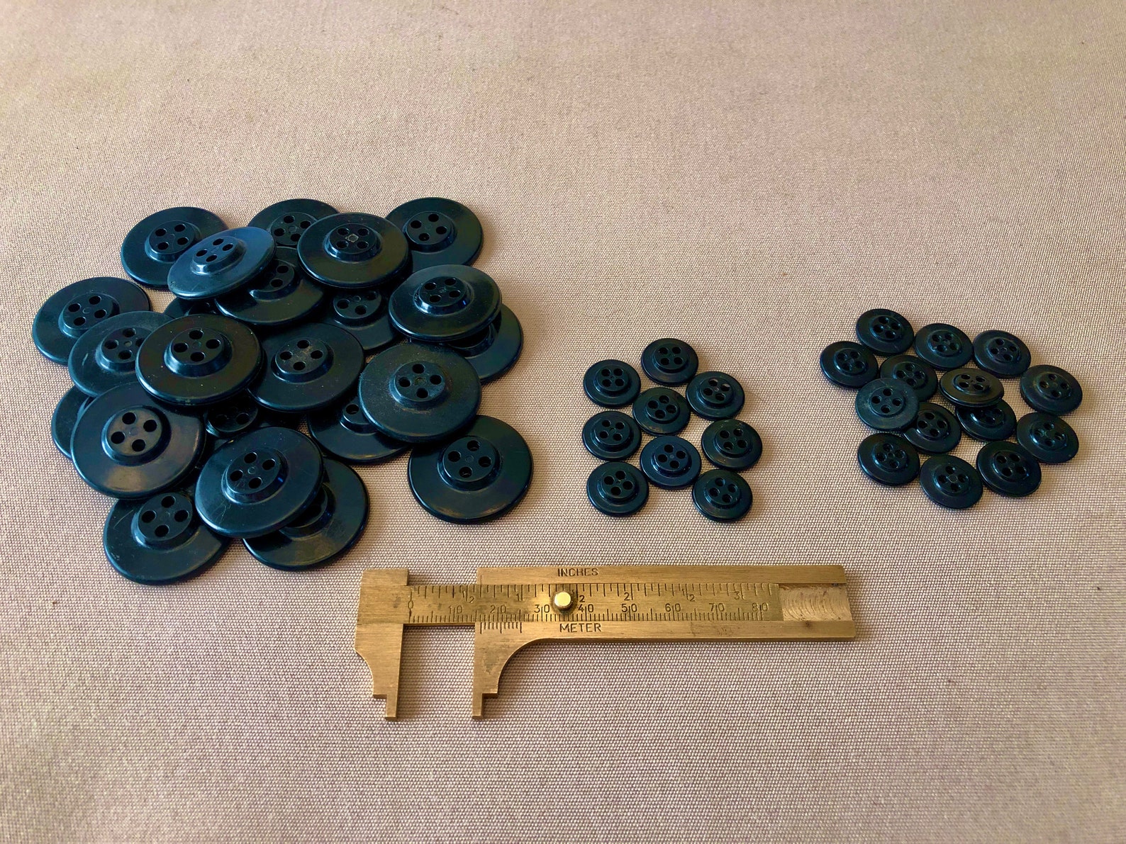 Vintage Black Plastic Navy Buttons in 3 Styles With Recessed - Etsy