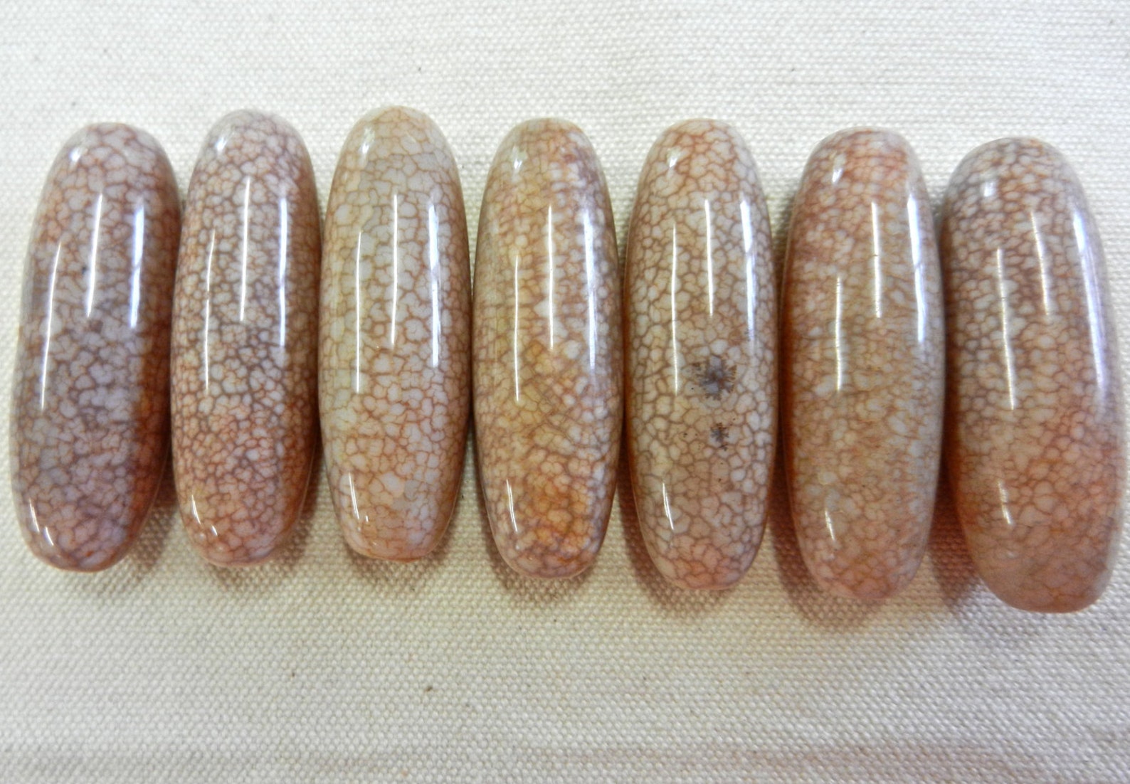 Opaque Mottled Soft Pink Cream Gray and Rust Rounded Oblong - Etsy