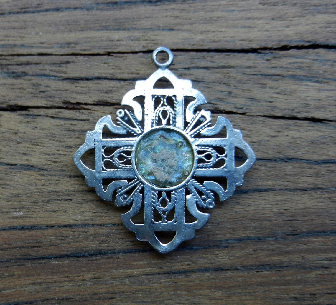 Vintage Hand Made Elegant Sterling Silver Cross With Delicate | Etsy