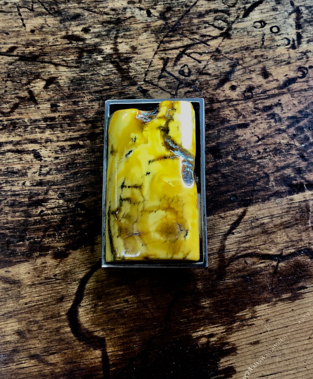 OOAK Vintage Hand Made Minimalist Brooch, Pin, Pendant With Translucent ...