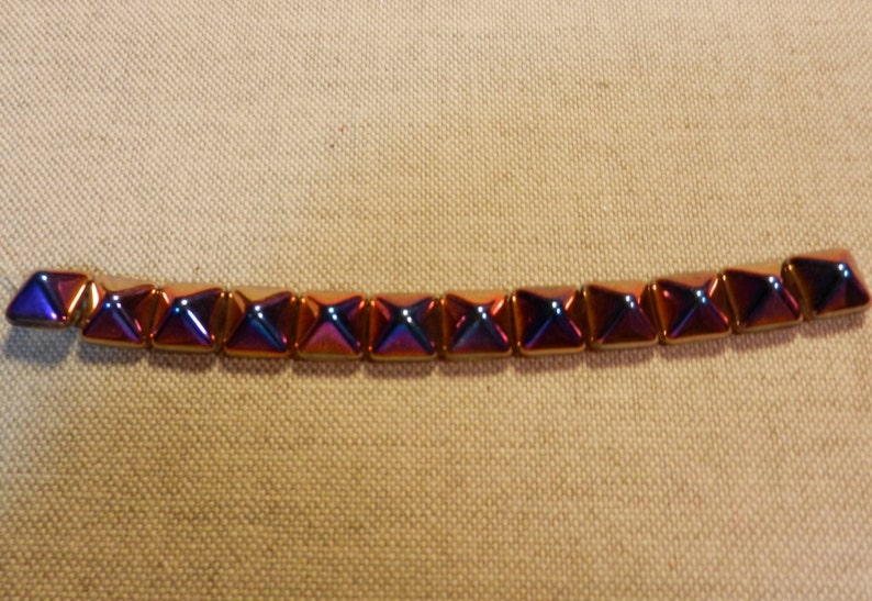 12MM Czech Glass Pyramid Beads: Jet, Peach, Purple, Blue, Gold Luster ...