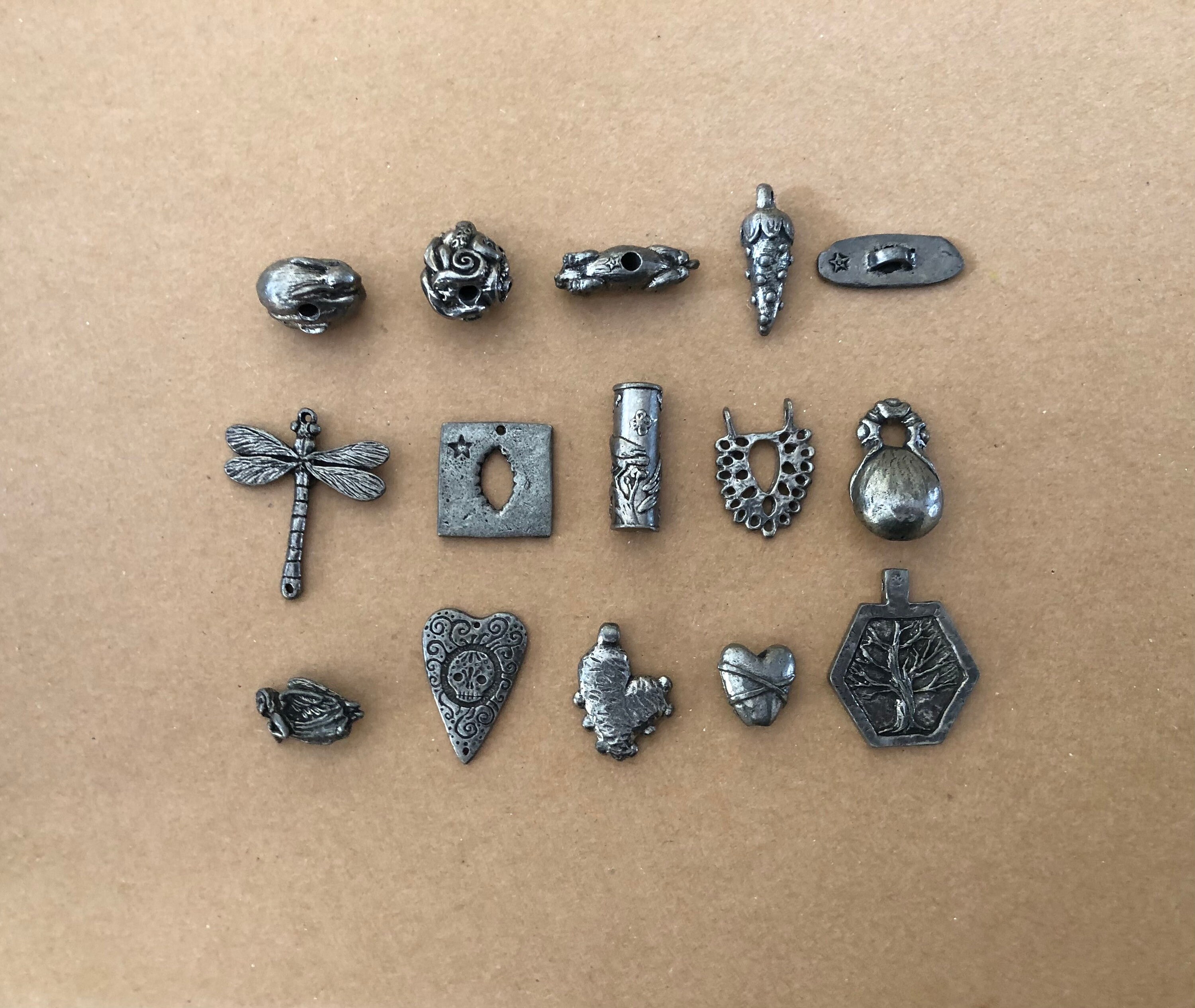 Assorted Cast Pewter Charms and Beads by Green Girl Studio - Etsy