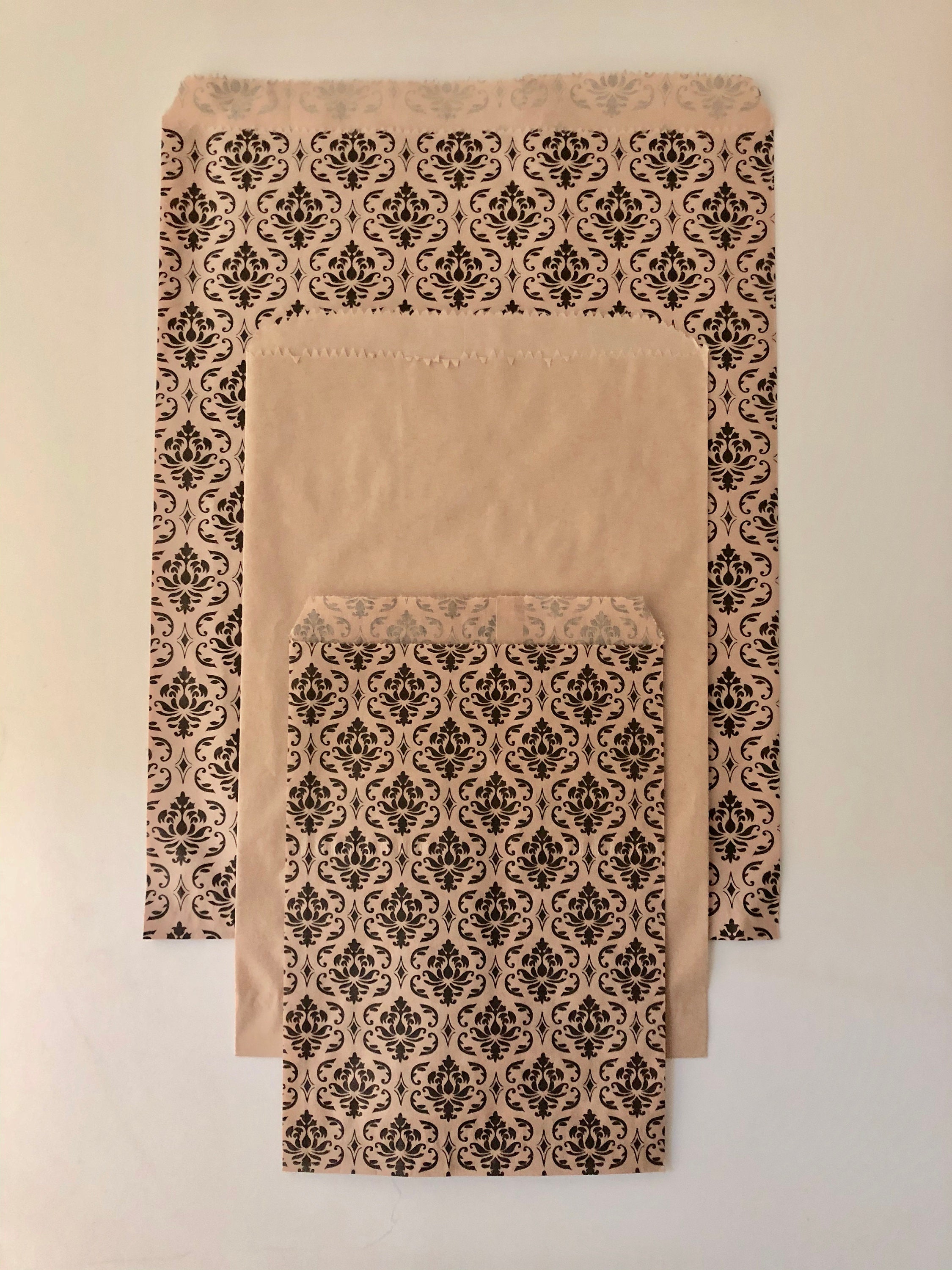 Assorted Lot of Black Damask Print Over Brown Kraft Paper and - Etsy