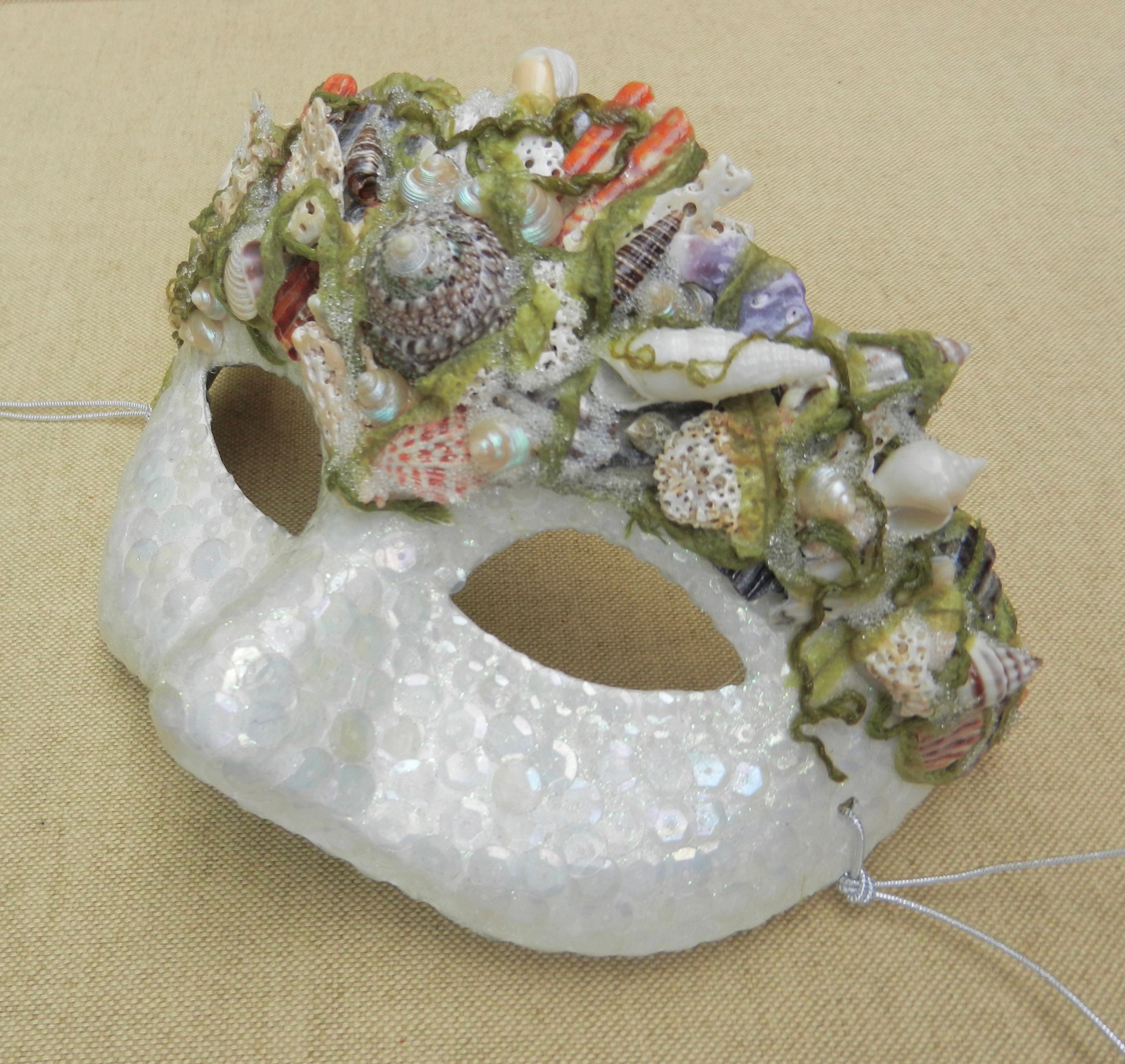 OOAK Mermaid Masquerade Mask: Sea Star Shells, Sequins, Seaweed - Etsy