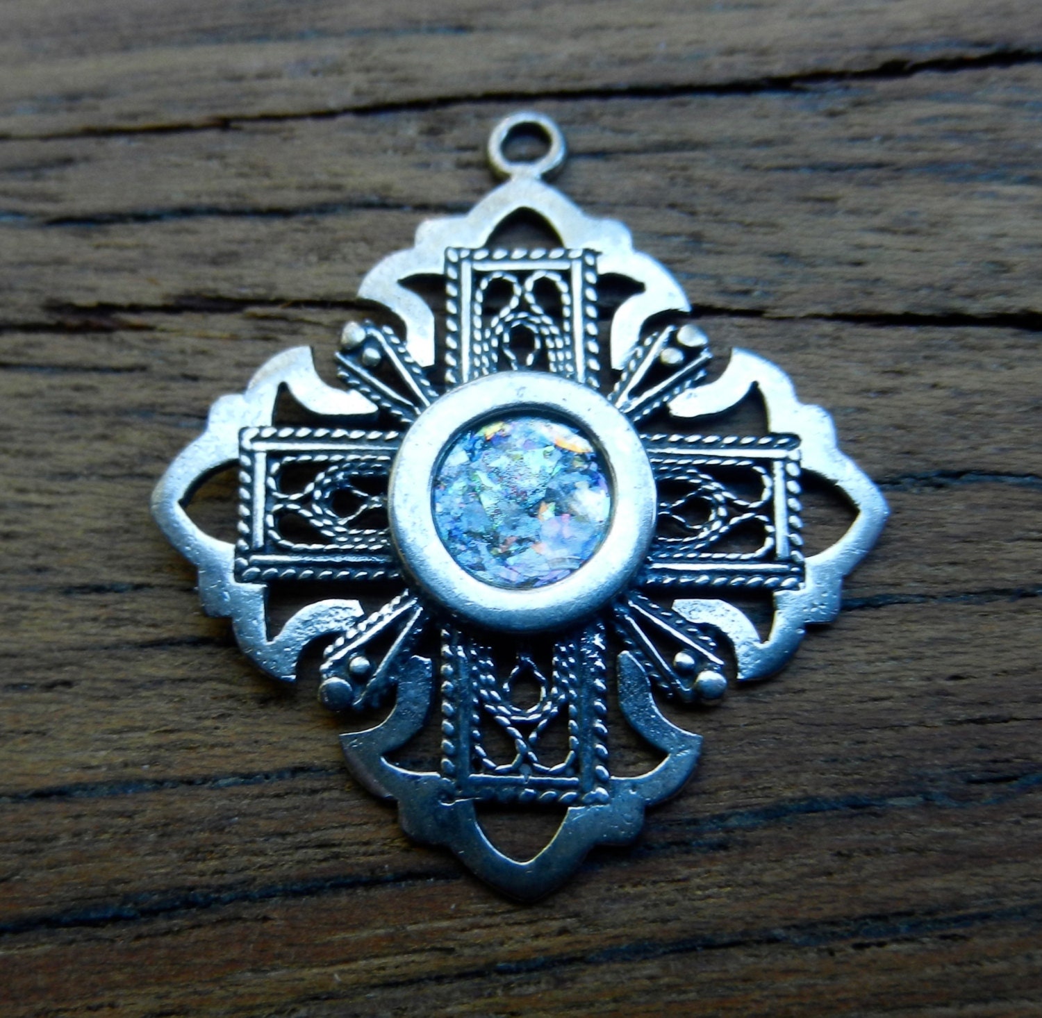 Vintage Hand Made Elegant Sterling Silver Cross With Delicate | Etsy