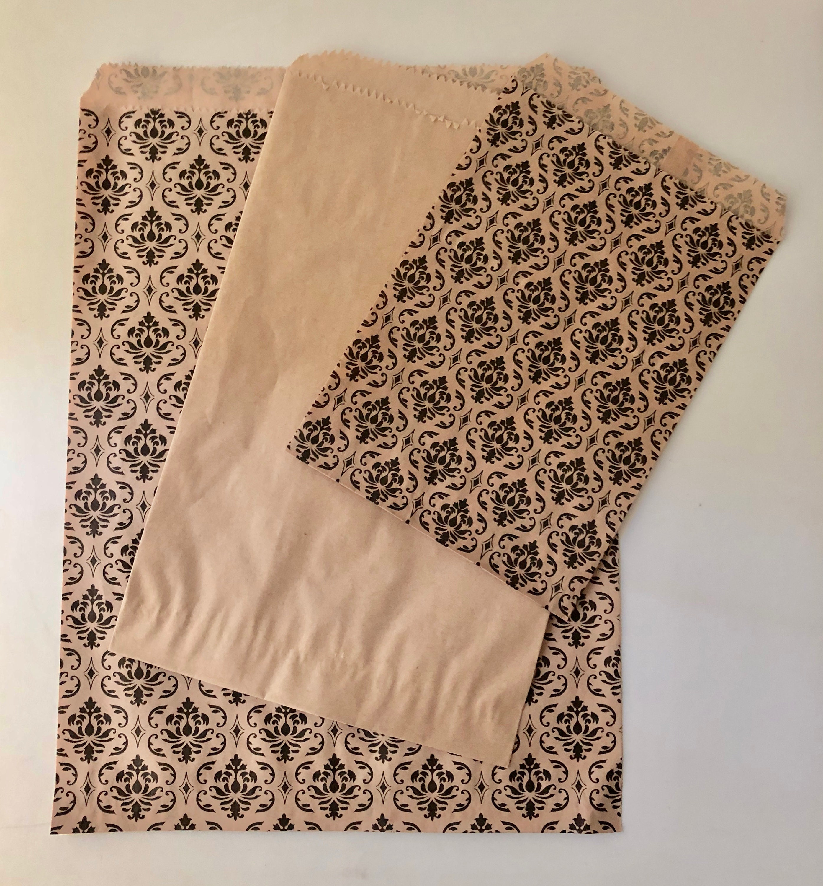 Assorted Lot of Black Damask Print Over Brown Kraft Paper and - Etsy