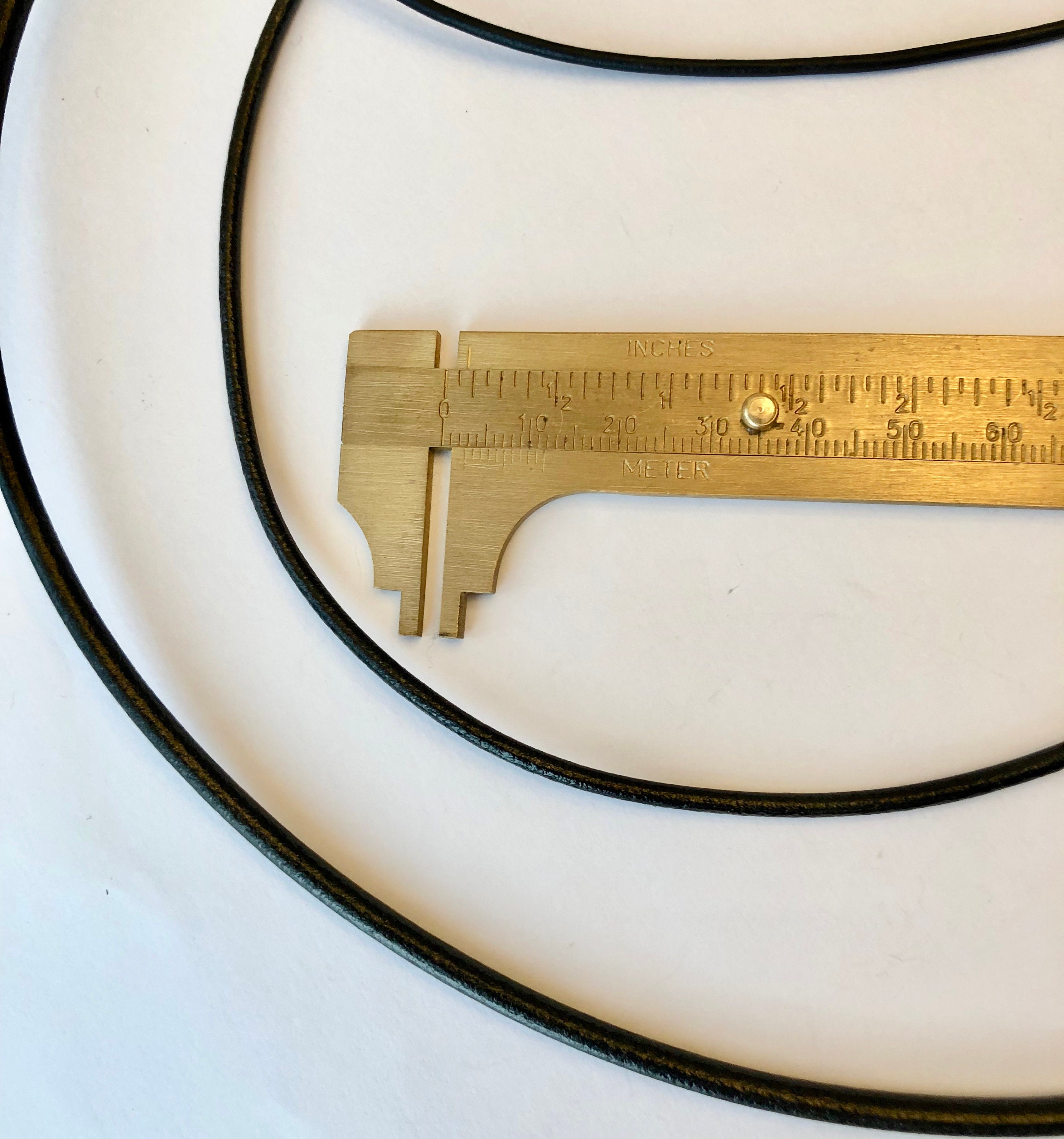 Black Leather Cording With Sterling Silver End Caps and | Etsy