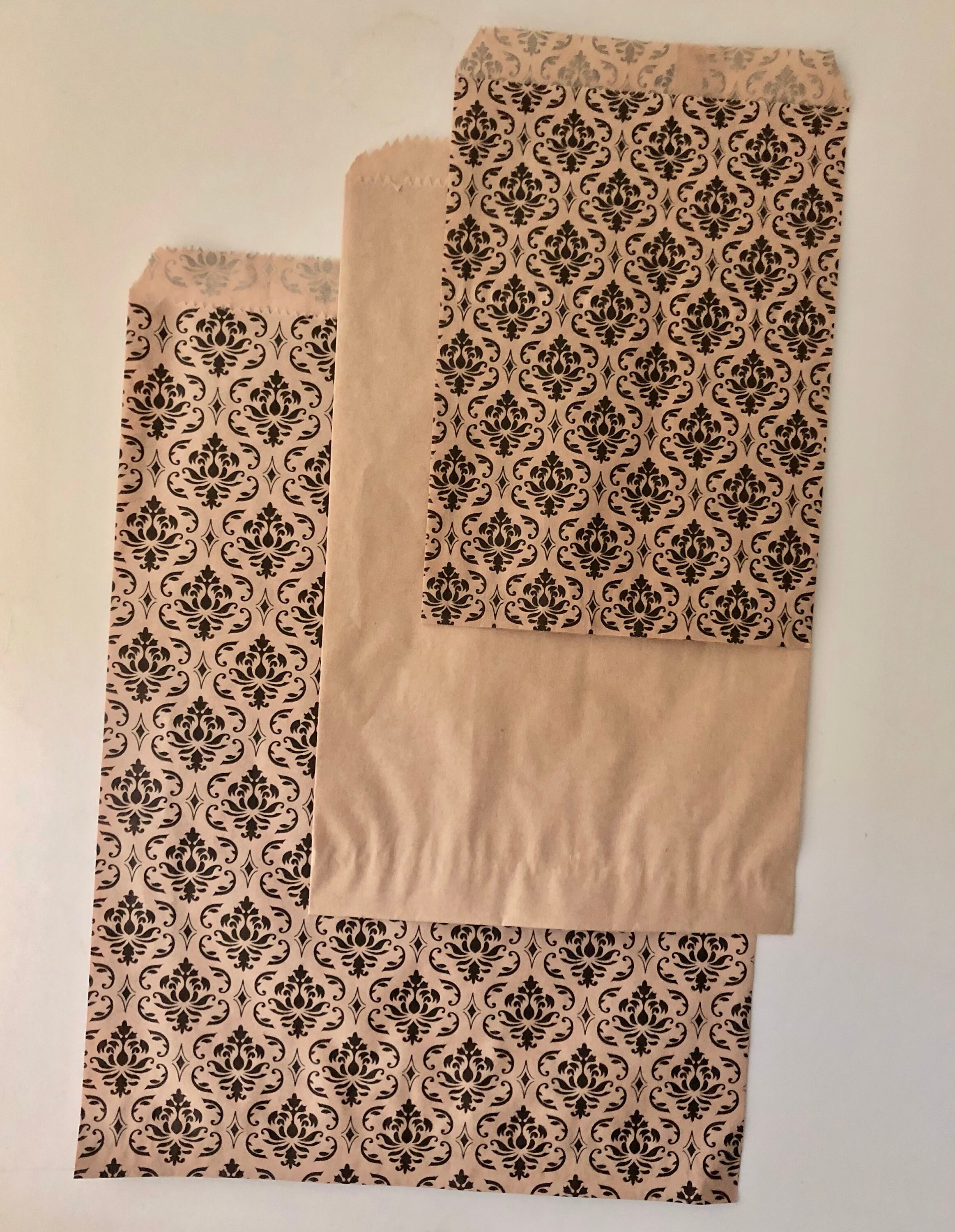 Assorted Lot of Black Damask Print Over Brown Kraft Paper and - Etsy