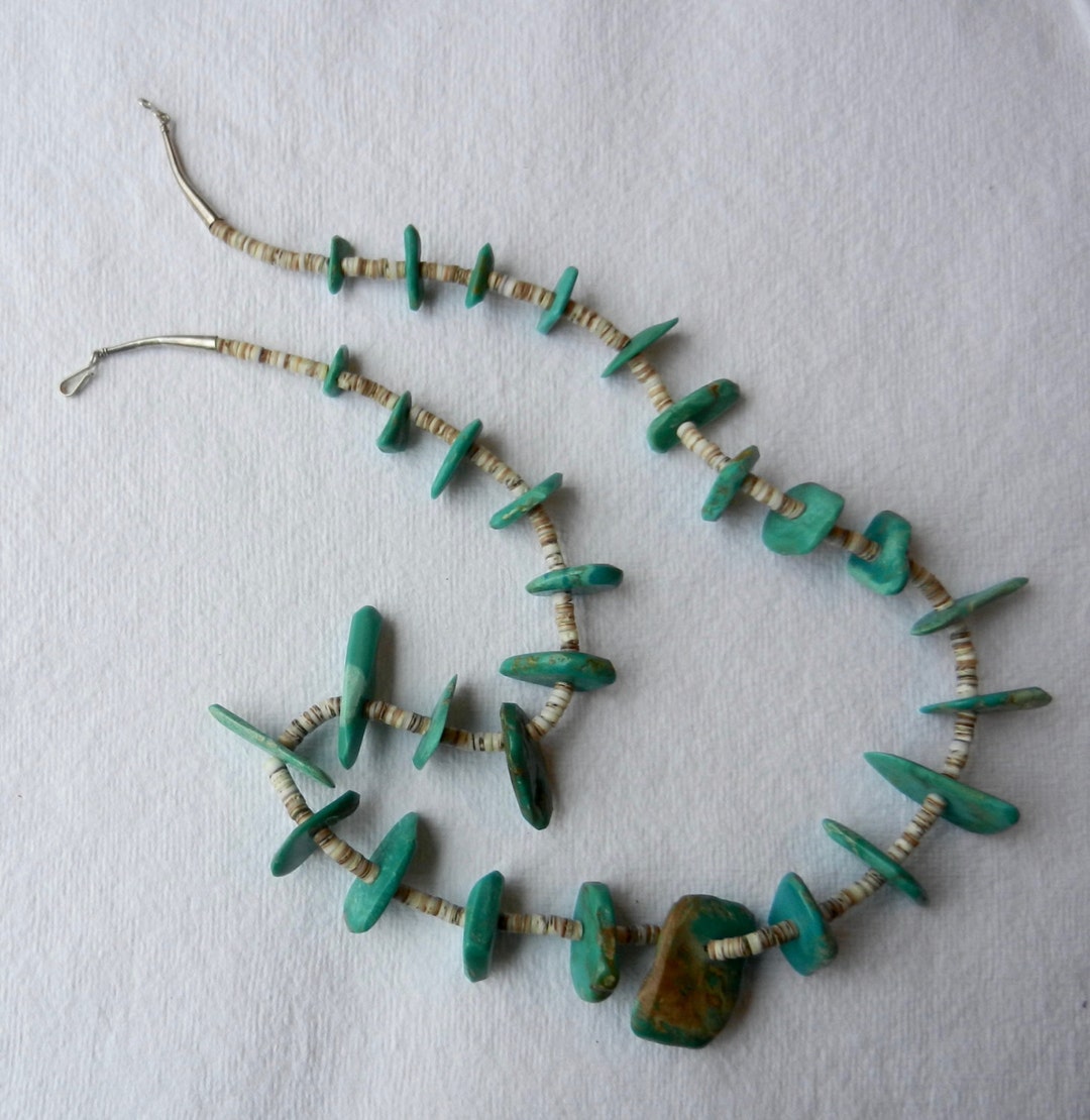 Vintage Traditional 27 1/2" Native American Blue Green Turquoise Slab ...